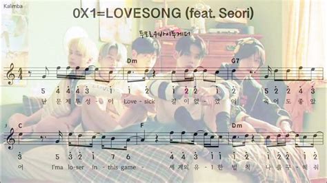 칼림바 투모로우바이투게더 0x1 Lovesong I Know I Love You Feat Seori 악보 반주 후렴구 투바투 Txt Youtube