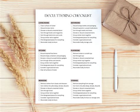 Editable Declutter Planner Declutter Chechlist Printable Declutter