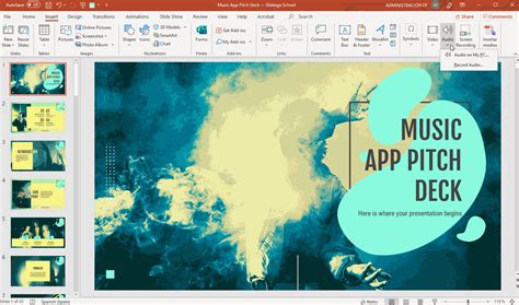 how to add record or edit audio or music in powerpoint tutorial