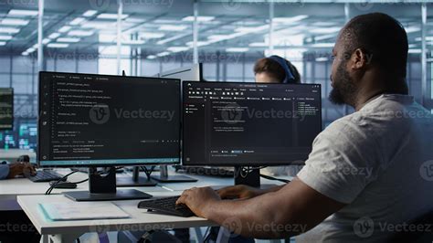 Admin In Server Hub Tasked With Protecting Valuable Data Against Hacking Attack On Computers