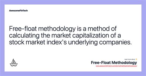 Free Float Methodology AwesomeFinTech Blog