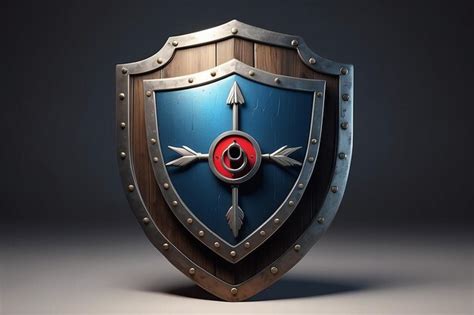 Shield With Lock And Arrows Symbol Of Security And Protection Premium Ai Generated Image