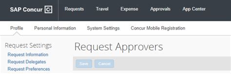 can t see request approver selection sap concur community