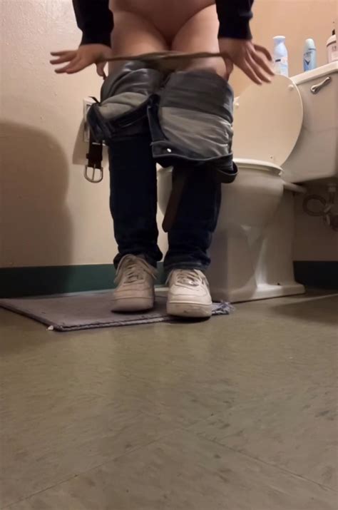 Teen Undo Pull Down Jeans Going Tinkle On The Potty ThisVid