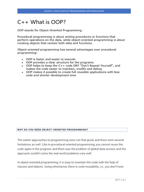 Cpp Unit 1 Pdf