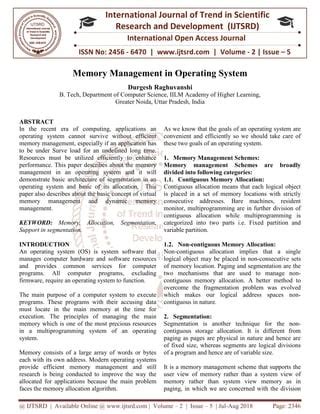 Memory Management In Operating System PDF