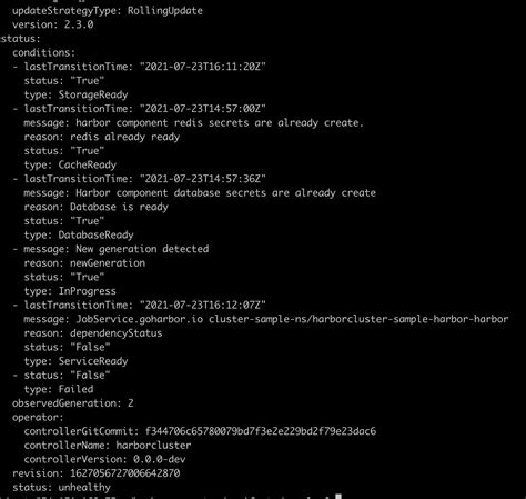 After Upgrade From V To Master The Harborcluster Status Is Fail Issue Goharbor