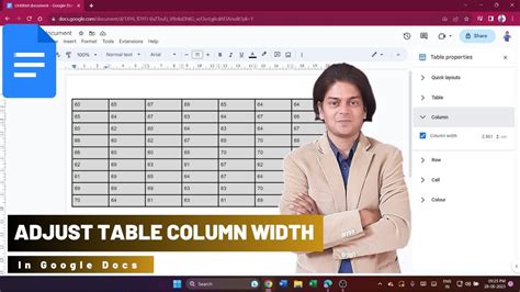 How To Adjust Table Column Width In Google Docs Googledocstutorial YouTube