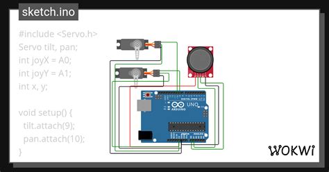 Joystick Controlled Laser Wokwi ESP32 STM32 Arduino Simulator