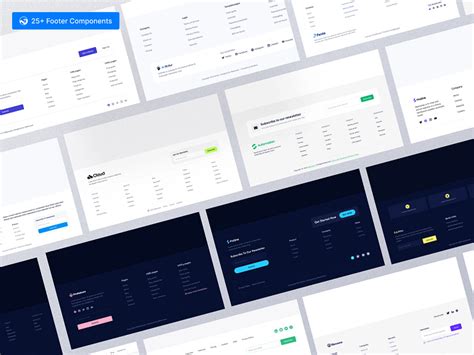 unique footer components design by habibullah misbah on dribbble