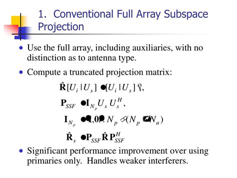 ppt subspace projection methods for rfi mitigation in radio astronomy