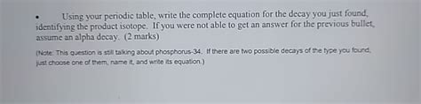 solved using your periodic table write the complete