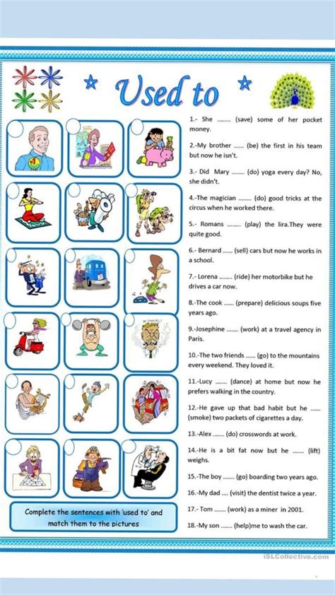 use of used to v1 can you solve this grammar sheet artofit