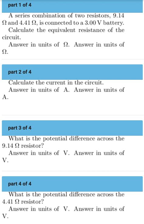 Solved Part 1 Of 4 A Series Combination Of Two Resistors Chegg Com