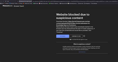 browser guard has blocked my own website need help chrome