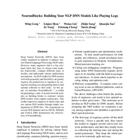Neuronblocks Building Your Nlp Dnn Models Like Playing Lego Acl Anthology