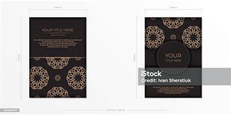 고급스러운 패턴의 검은색 직사각형 엽서 디자인 빈티지 장식 벡터 초대 카드 0명에 대한 스톡 벡터 아트 및 기타 이미지 0명 기념일 꽃 식물 Istock