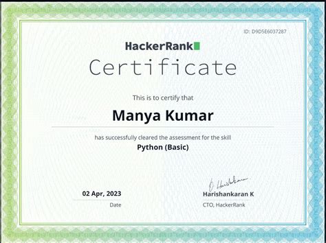 Manya Kumar On Linkedin Python Hackerrank