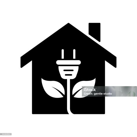 생태 녹색 부동산과 나뭇잎 실루엣 아이콘 바이오 자연 집 기호입니다 에코 하우스 글리프 픽토그램 환경 보존 아키텍처 건물 아이콘입니다 고립된 벡터 그림 개념에 대한 스톡