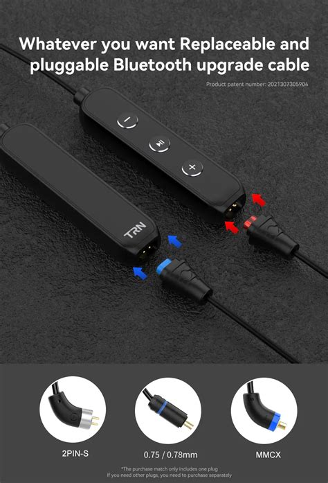 Trn Bt S Pro Bluetooth Neck Type Replaceable Bluetooth Upgrade Cable Gadstyle Bd