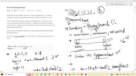 Leetcode 875 Koko Eating Bananas Binary Search Search Space