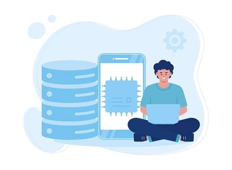Premium Vector Backup Server Concept Flat Illustration