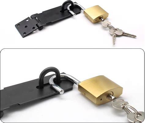 KINHARD Security Hasp Lock Padlock Clasp Set Stainless Steel Heavy Duty Hasp With Imitation