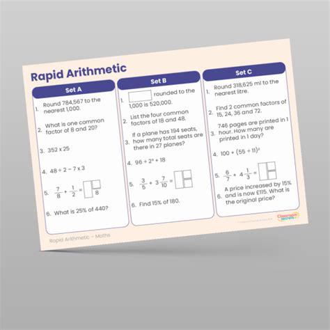 Year 6 Summer 1 Week 6 Rapid Arithmetic Resource Classroom Secrets