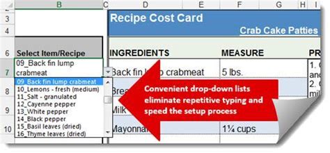 Restaurant Menu Recipe Cost Spreadsheet Template Menu Restaurant Spreadsheet Template Food