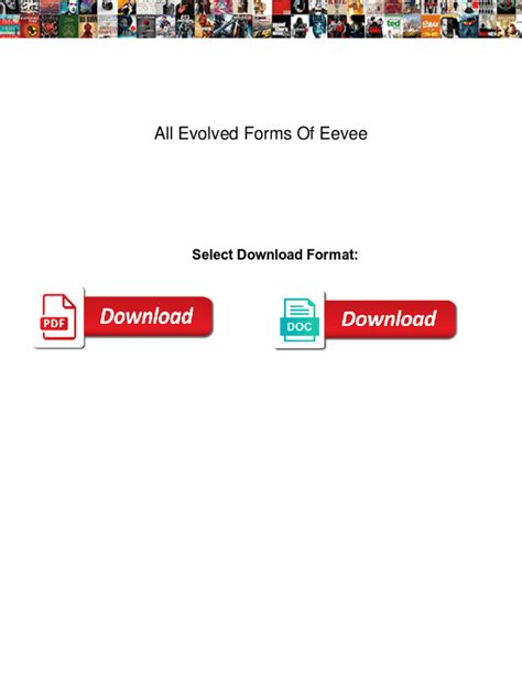 Fillable Online All Evolved Forms Of Eevee All Evolved Forms Of Eevee