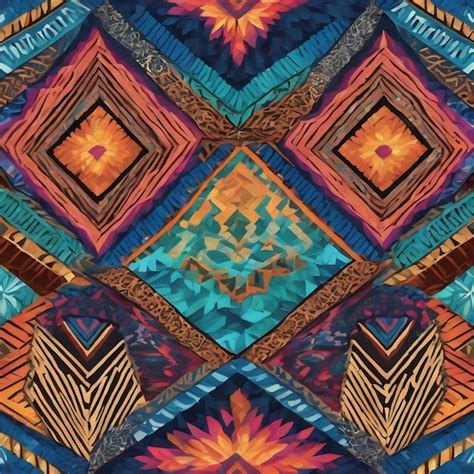 Premium Ai Image Boho Geometric Angular Motifs In A Seamless Pattern