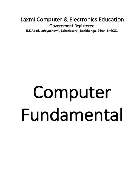 Computer Fundamental Pdf Computer Data Storage Printer Computing