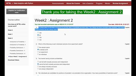 Data Analytics With Python Assignment Week 2 Solutions Nptel Data