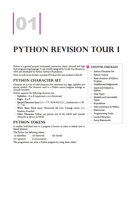 Python Revision Tour I Computer Science Studocu