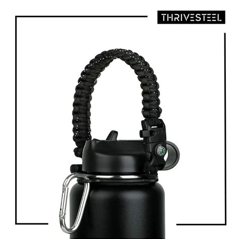 Thrivesteel Paracord Handle Water Bottle Strap Fits Wide Mouth