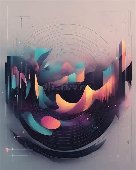 Abstract Shapes And Colors To Represent The Sound Waves Stock Illustration Illustration Of