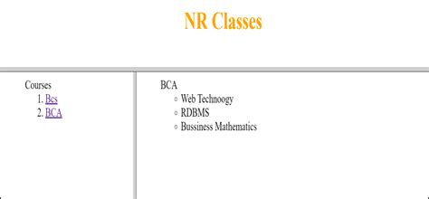 bca bcs 5 write a html code which will divide web page in three