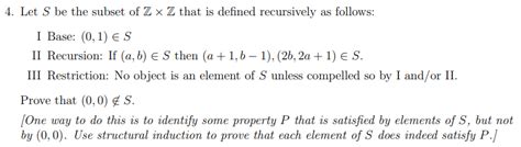 Solved 4 Let S Be The Subset Of Z×z That Is Defined