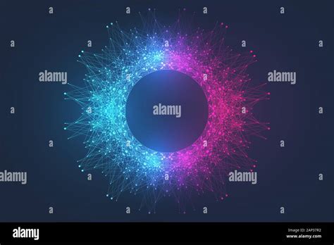 scientific vector illustration quantum computer technology plexus