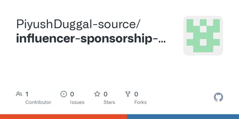 github piyushduggal source influencer sponsorship system v1