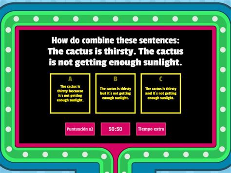 Sentence Combining Gameshow Quiz
