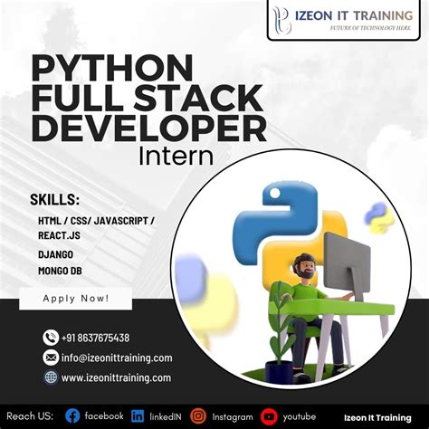 Izeon It Training On Linkedin Python Fullstackdeveloper Internship