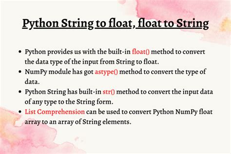 Python String To Float Float To String AskPython