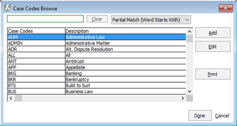 Overview Of Case Codes Overview Of Case Codes