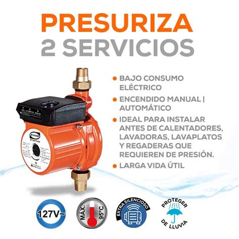 Bomba Presurizadora De 120 W Y Succión Y Descarga 12