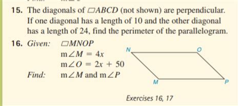 Solved The Diagonals Of ABCD Not Shown Are Chegg