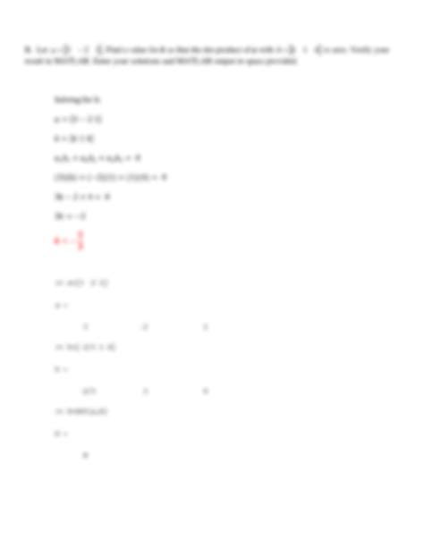 Solution Matlab Activity 6 Dot Product Orthogonal In Matlab Studypool