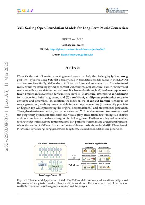Pdf Yue Scaling Open Foundation Models For Long Form Music Generation