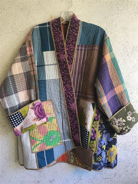 Reversible Plus Size Cotton Kantha Jacket