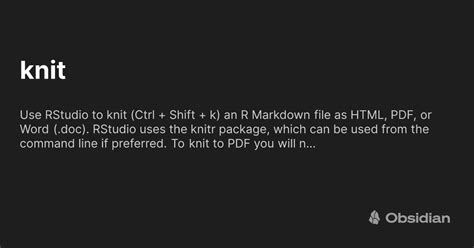 Knit Obsidian Publish